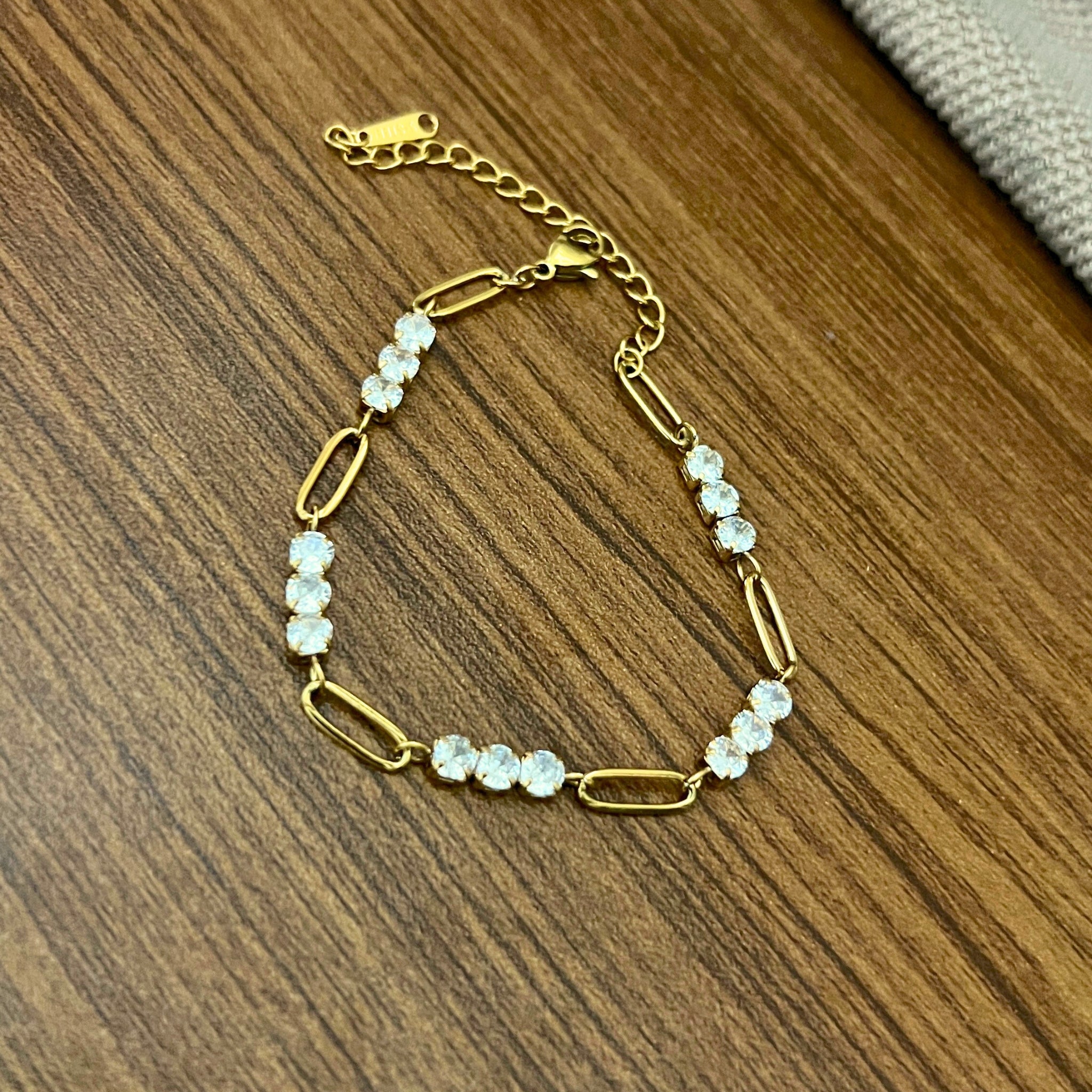 Luxe Tennis Paperclip Bracelet | 18K Gold Waterproof Bracelet – Her ...
